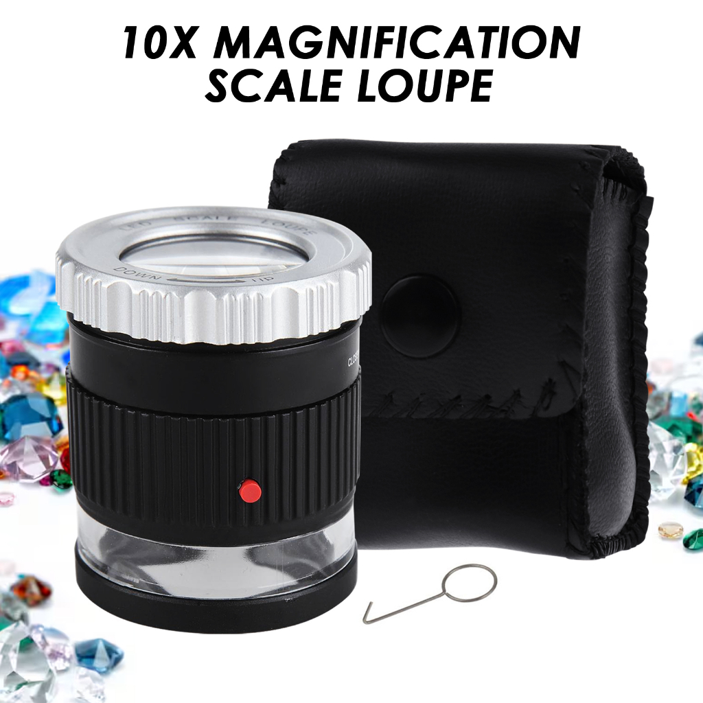 Scale Loupe Magnifier 10x Magnification LED and UV Illumination ...