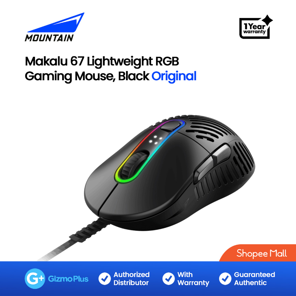 MOUNTAIN Makalu 67 Lightweight RGB Gaming Mouse - Unique Patented Rib ...