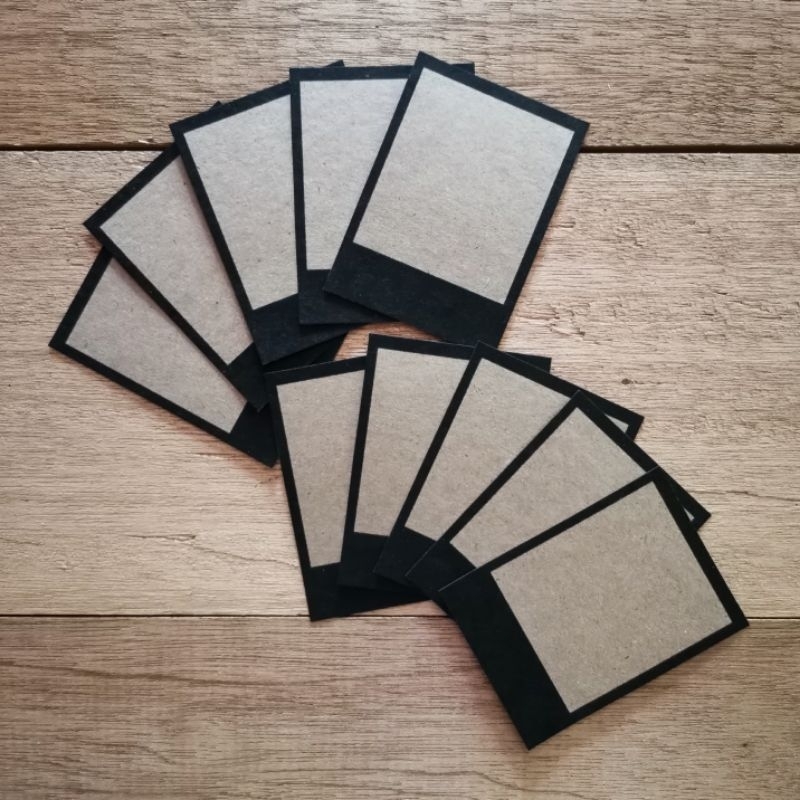 10 pcs Black Photo Frames | Kraft Paper & Sticker | Junk Journal BuJo ...