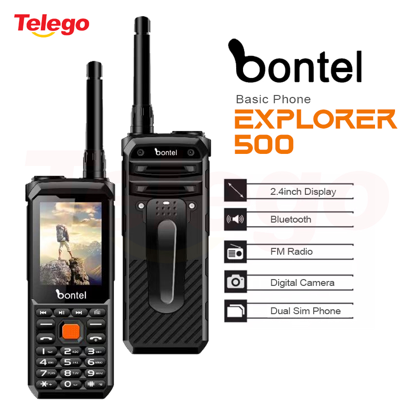TELEGO Bontel EXPLORER 500 Basic Mobile Phone 1500mAh Big Battery Dual ...