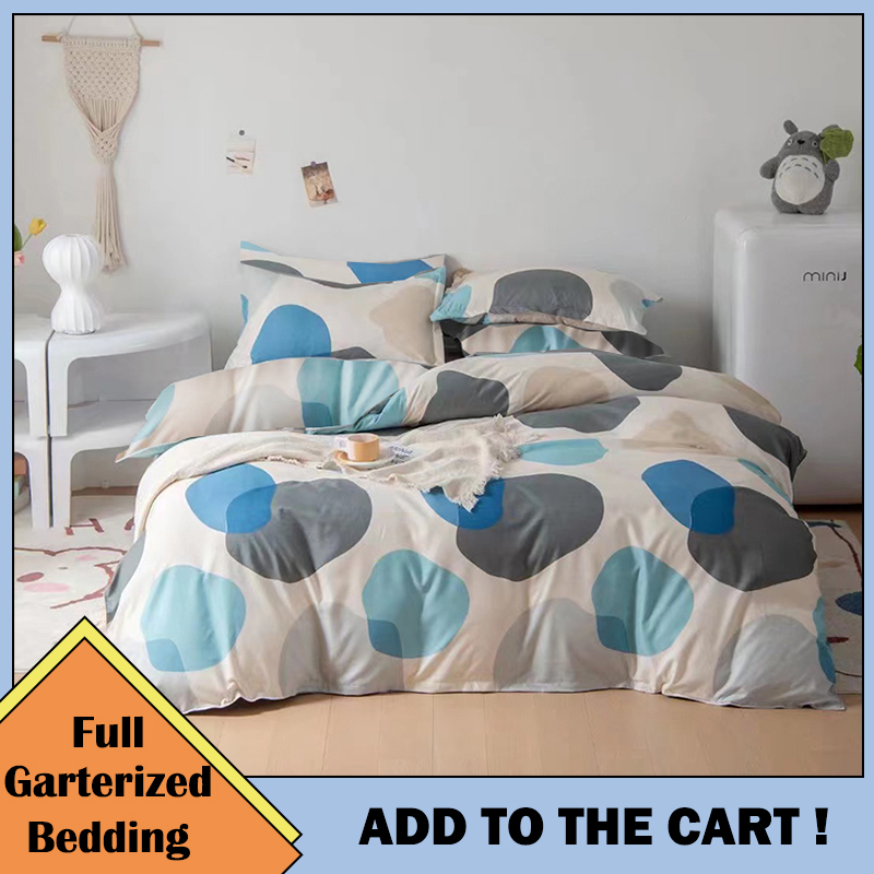 [COD]Single Size Full Garterized 4 in 1 Bedding Set Canadian Cotton Bed ...