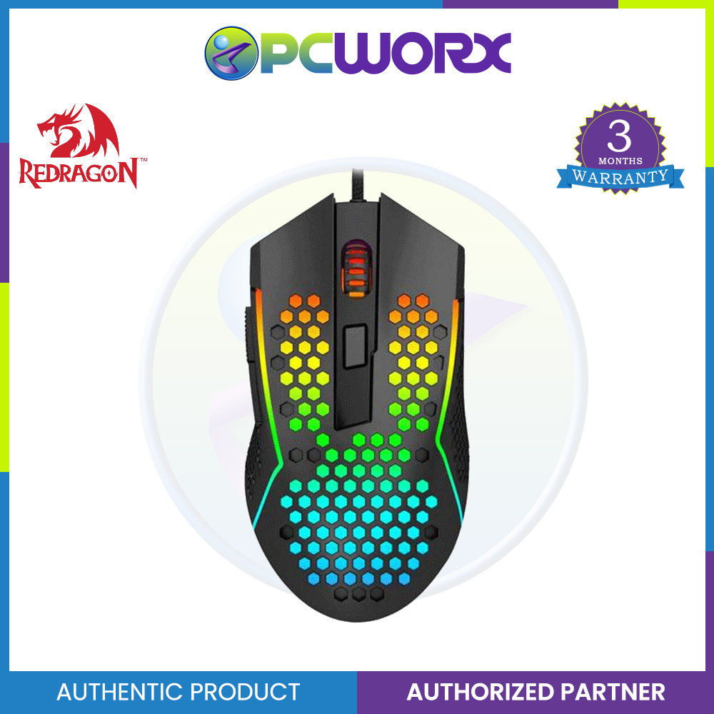 Redragon M987-K Lightweight 55g Honeycomb Gaming Mouse RGB Backlit ...