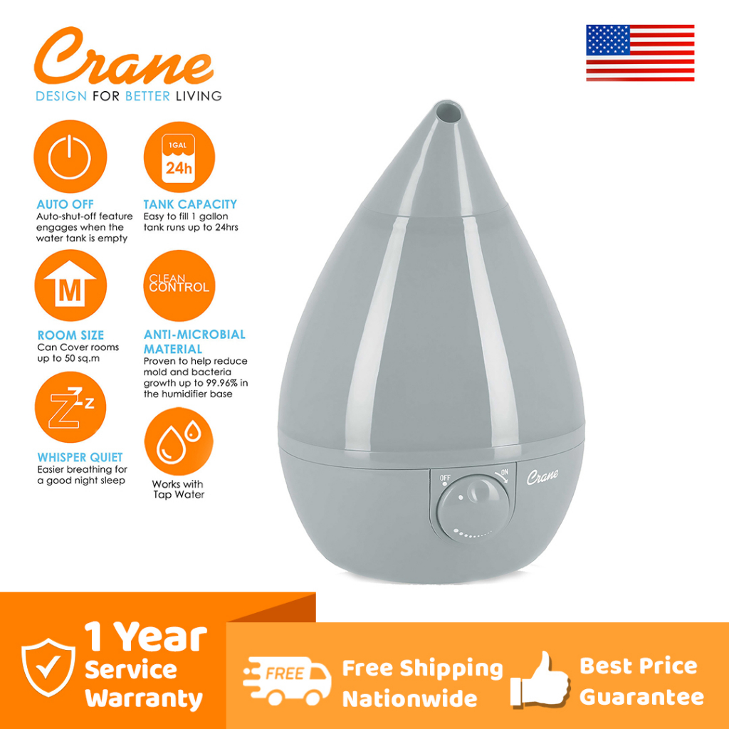 Crane Drop Shape Cool Mist Humidifier for Cough & Colds,Allergies ...