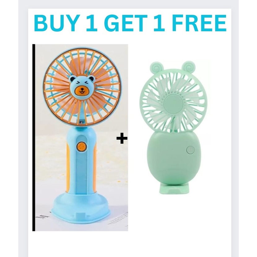 [ HAND HELD FAN + POCKET FAN ) 2IN1 FAN RECHARGEABLE FAN | Shopee ...