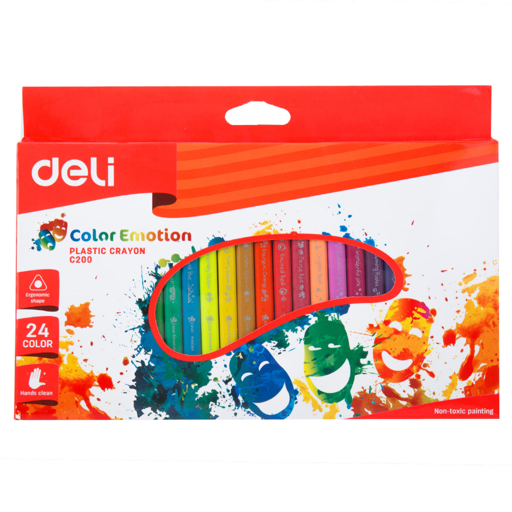 Deli EC20020 Plastic Crayons 24 Colors 1SET 7533C20020 | Shopee Philippines