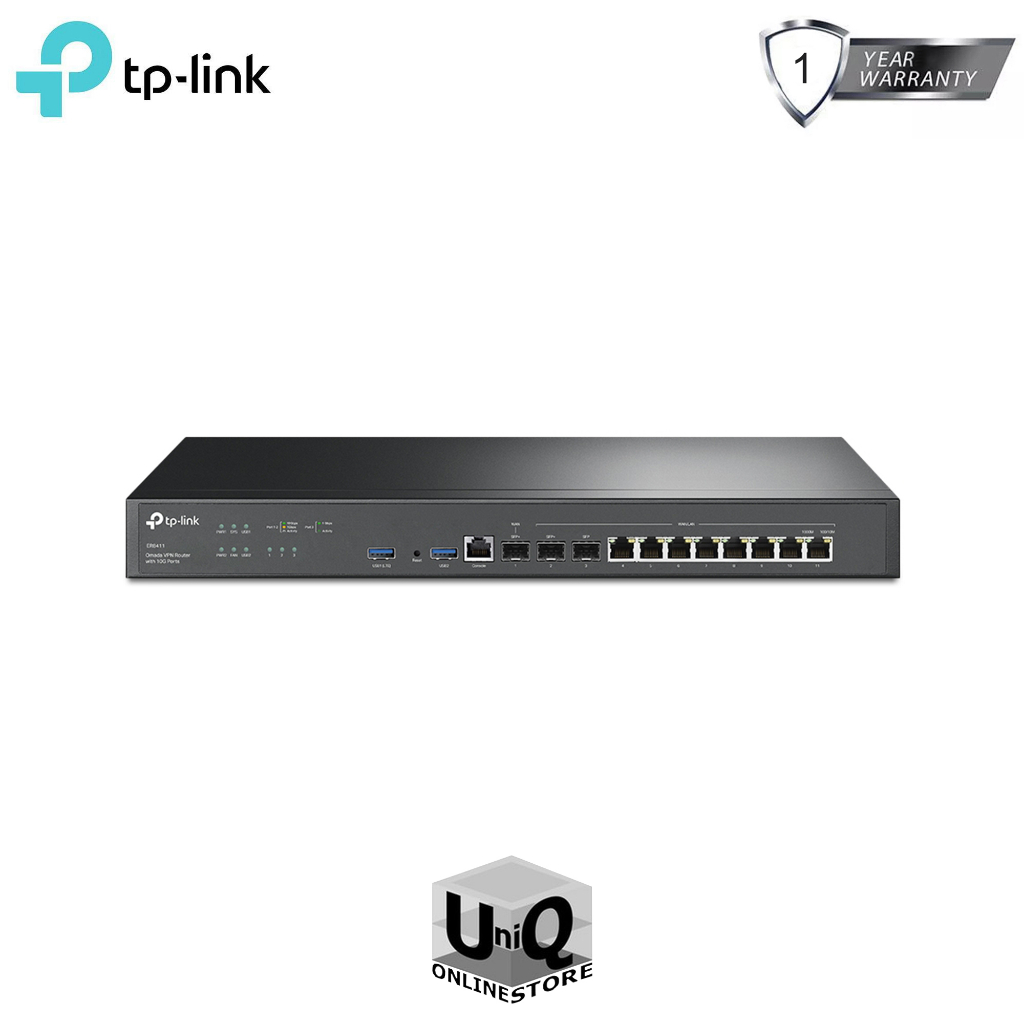TP-Link VPN Router with 10G Ports ER8411Omada, Integrated into Omada ...