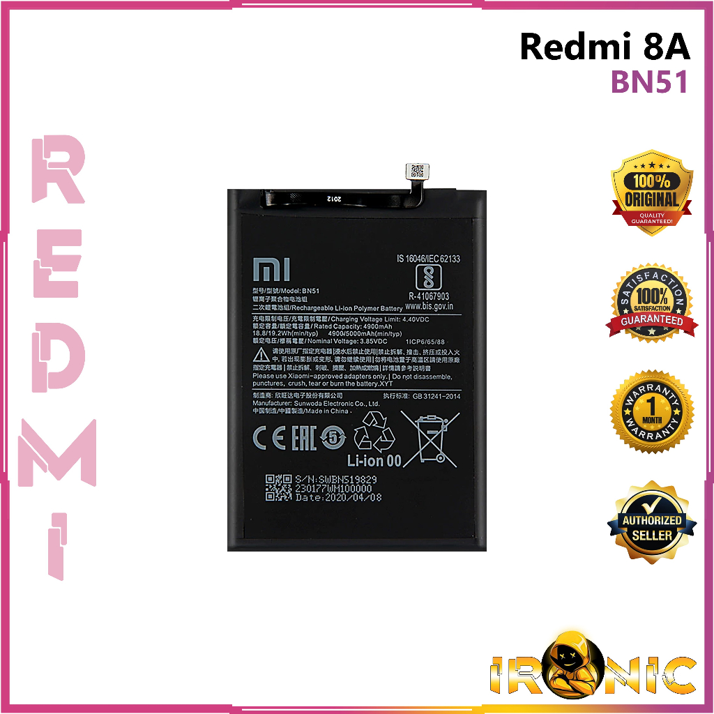 Redmi 8A Battery Model BN51 Original Equipment Manufacturer | Shopee ...
