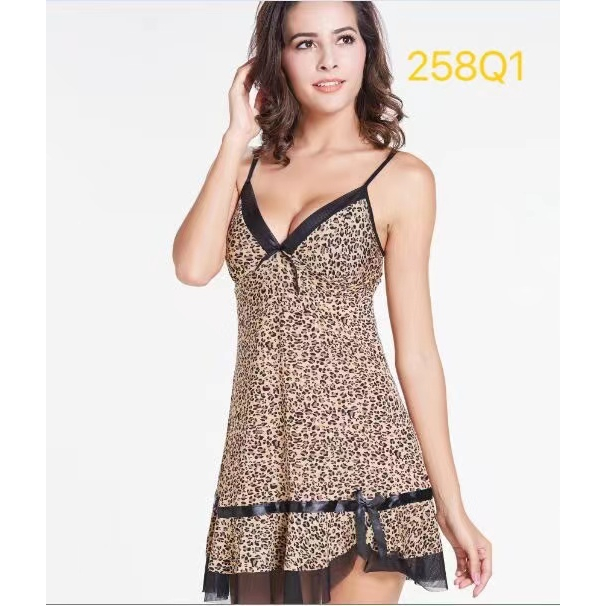 Ladies Sexy Silk Satin Night Dress Nighties V Neck Nighties 258