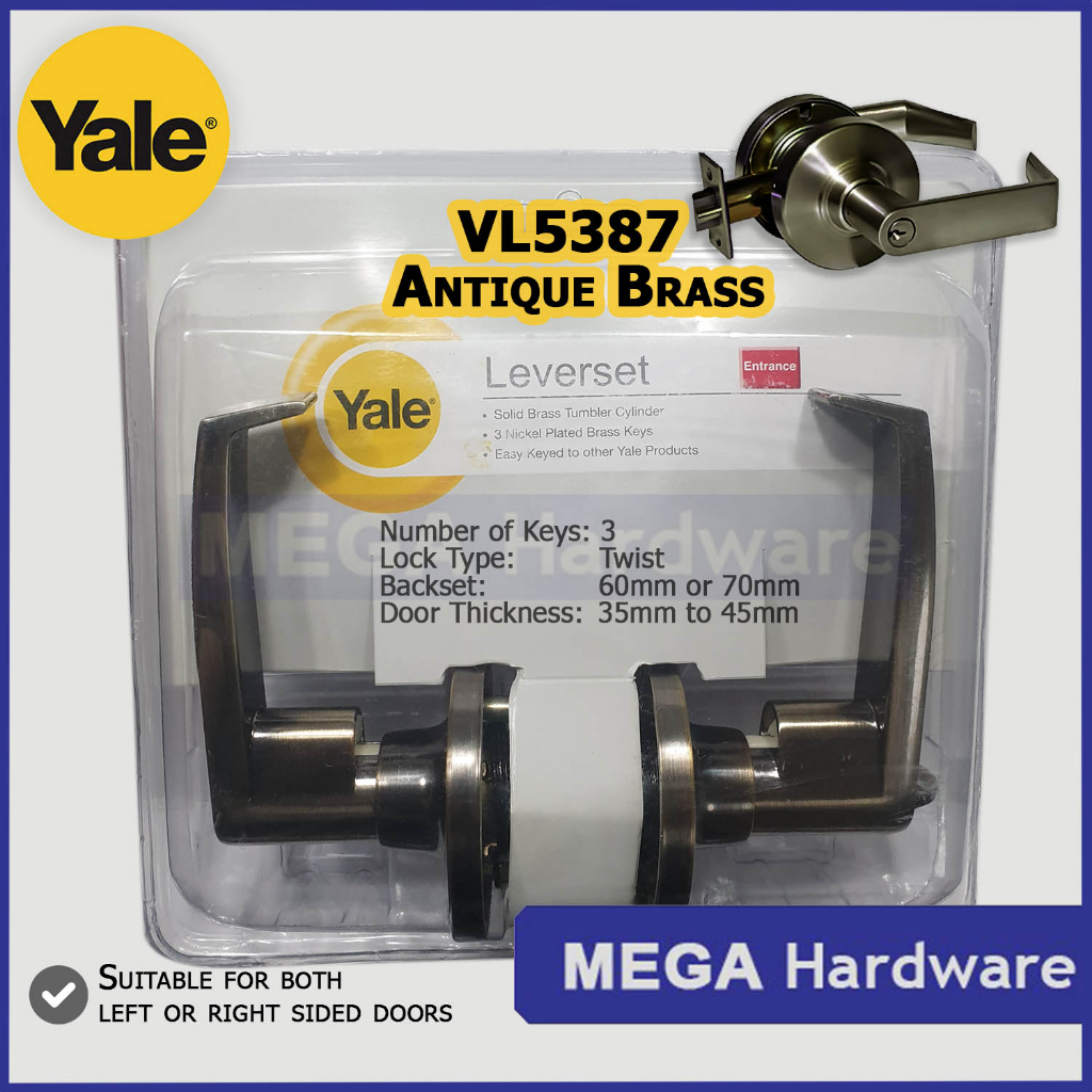 Yale Lever Type Tubular Lockset Door Knob VL5327 VL5347 VL5367 Antique ...