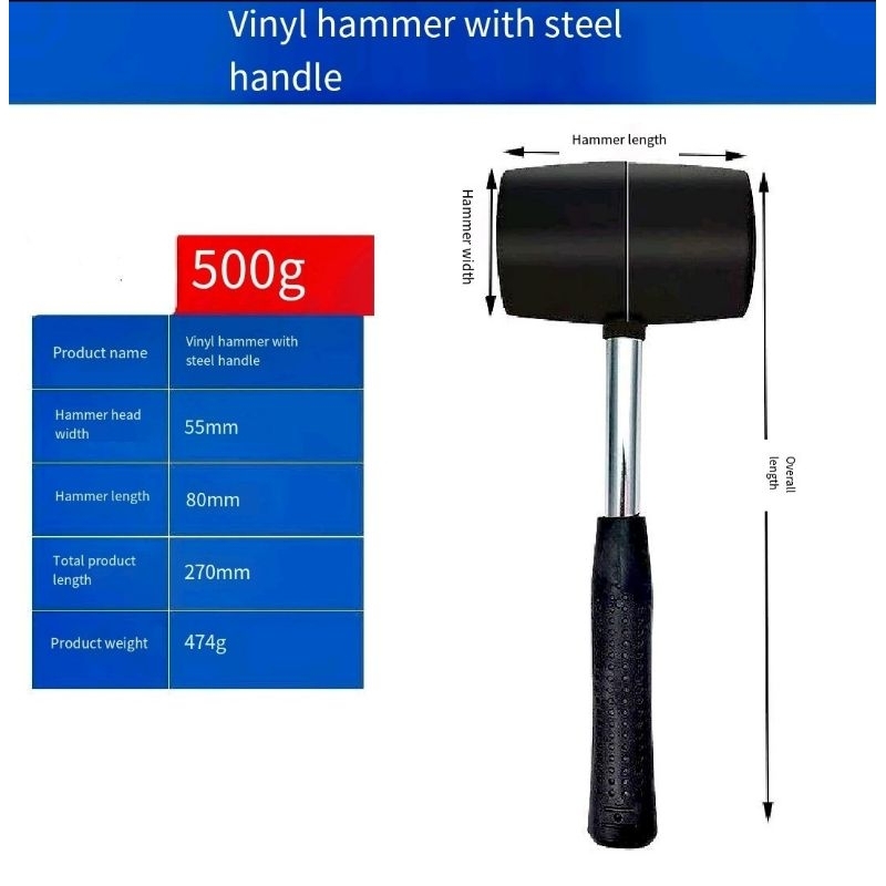 Rubber Hammer Rubber Mallet Shockproof Hammer Mounting Rubber Hammer ...