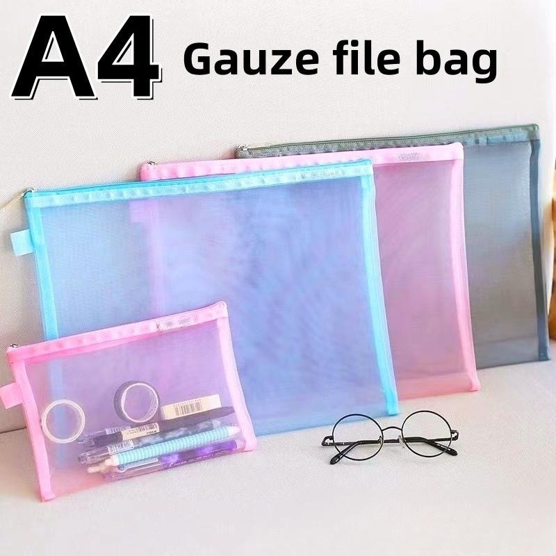 A4 Transparent File Bag Nylon Mesh Zipper File Bag Pencil Bag Document ... A4 Transparent File Bag Nylon Mesh Zipper File Bag Pencil Bag Document ...