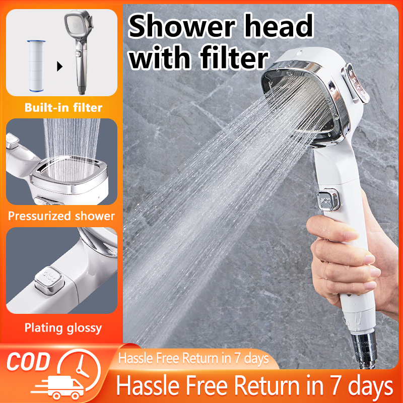 MANUYAMA Shower Head Nozzle with Filter High Pressure Booster Handheld ...