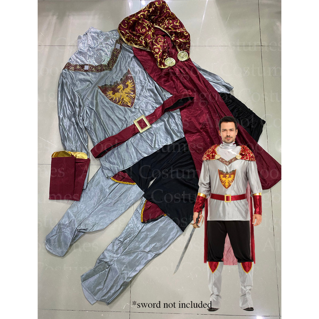 Halloween King Knight Costume for Adult Men Cosplay Medieval Warrior ...