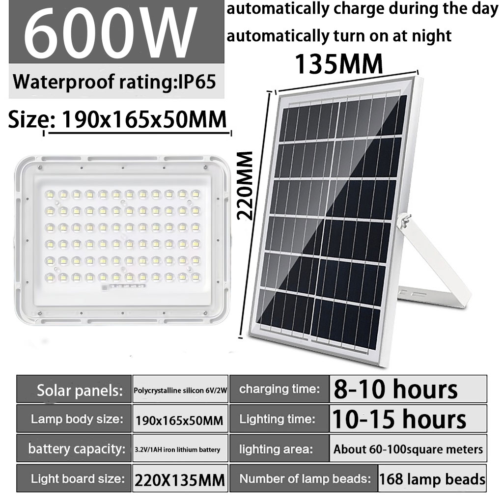 LED Flood Solar Light 1000W Outdoor Street Lamp Waterproof IP67 With ...