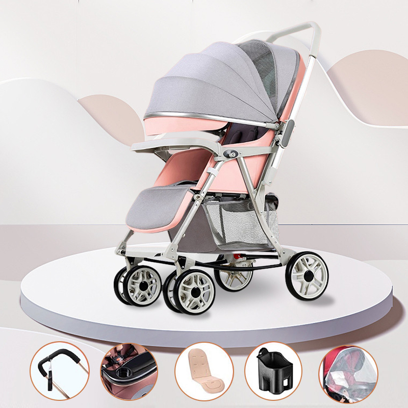 Stroller for Baby Two-Way Reversible Handle Foldable Stroller for ...