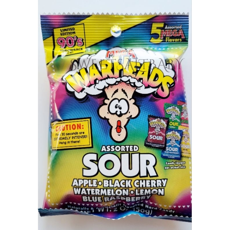 Warheads Mega Sour Candy - Limited Edition 90's throwback pack | Shopee ...
