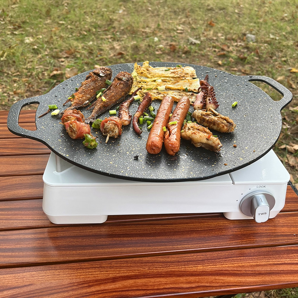 Good Quality Outdoor Grilling Dish 30cm Round Barbecue Plate Nonstick ...