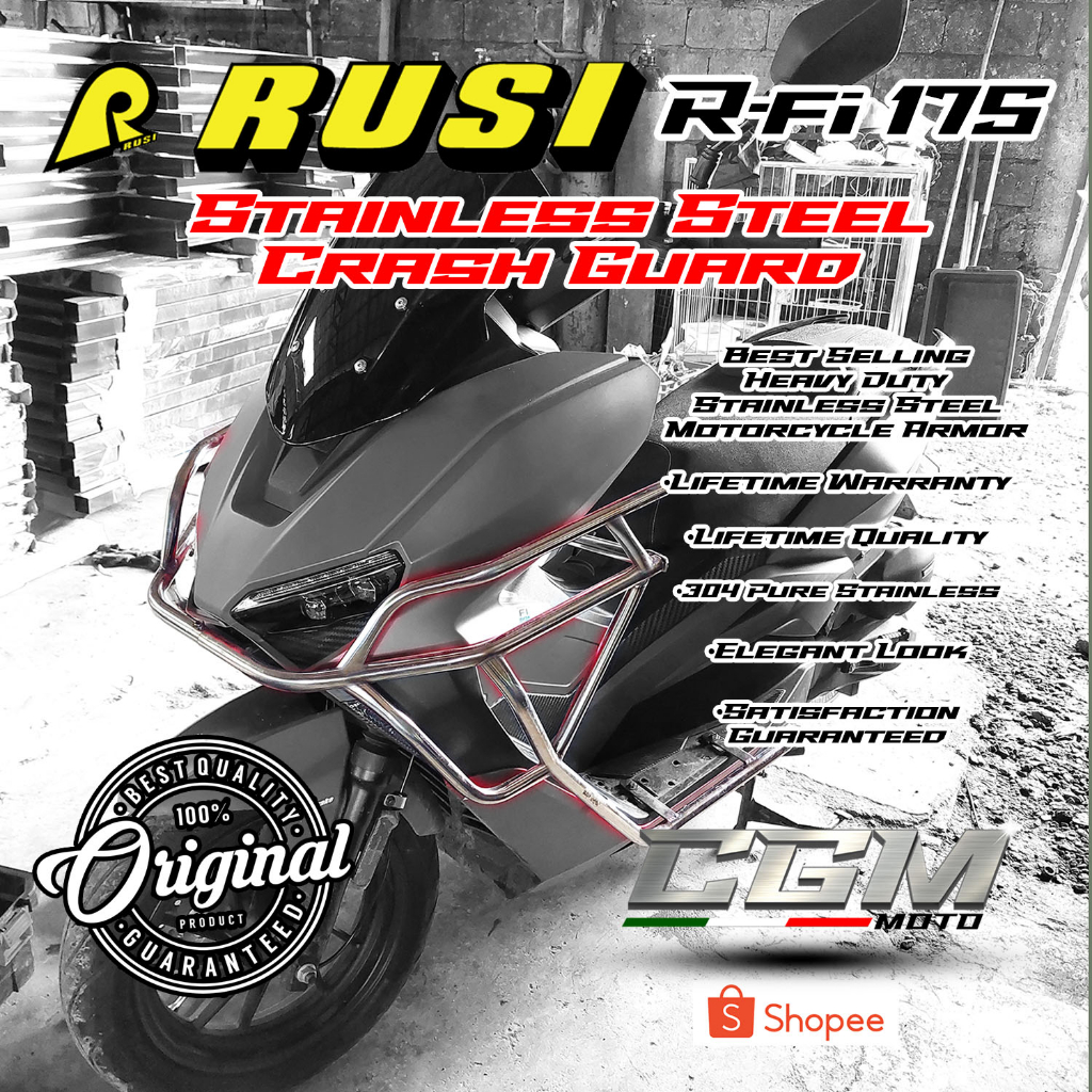 ⭐️RUSI RFI 175 FULL CRASHGUARD MOTORCYCLE ARMOR CRASH GUARD PURE 304 ...