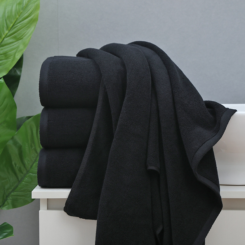 Super Absorbent Soft Cotton Back Towel BLACK (140*70cm) Salon Gym, Spa ...