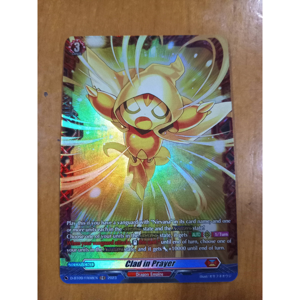 CFV FR Clad in Prayer D-BT09 Frame Rare Cardfight Vanguard English Dragon Empire | Shopee ...