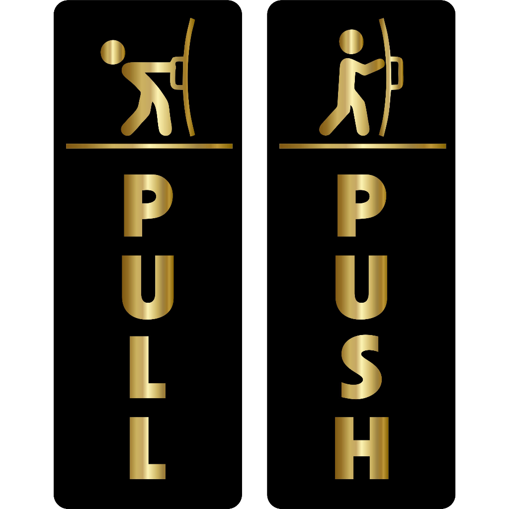 Push and Pull Door sticker Variant 10 (1 pair, 2 pcs) | Shopee Philippines