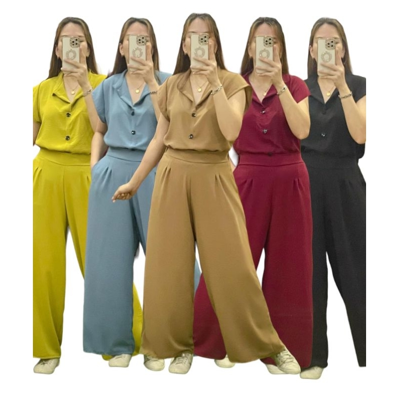 MC Large to XL Celeste Coords Plus Size Casual Crumpled Linen Fabric ...