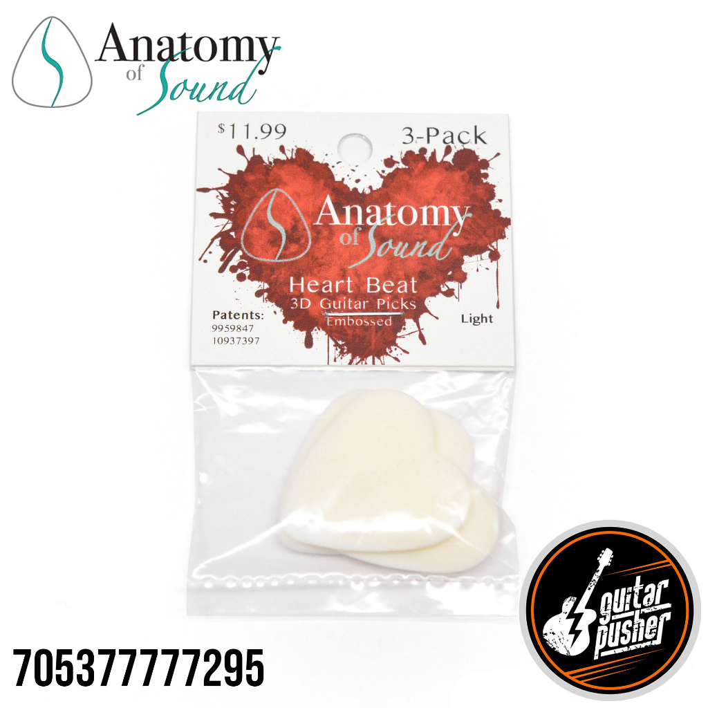 Anatomy of Sound Heart Beat Embossed Standard Guitar Pick (3-pack ...