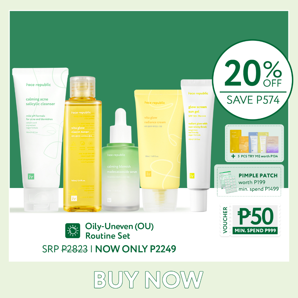 Face Republic Oily Uneven (OU) Routine Set [Acne, Pimples, Brightening ...