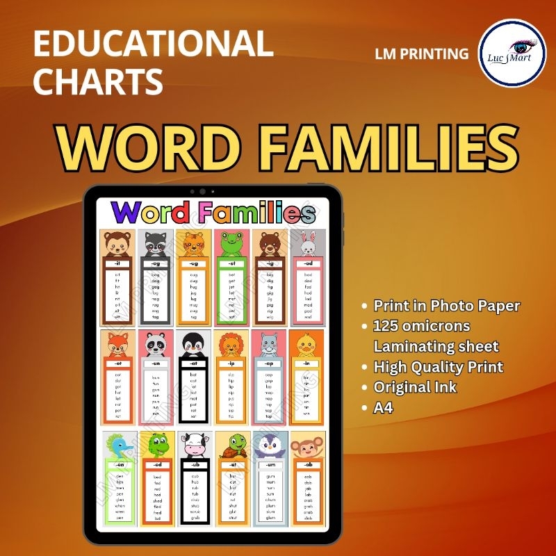 READING Materials Laminated Educational CHART for Kids A4 Size | Shopee ...