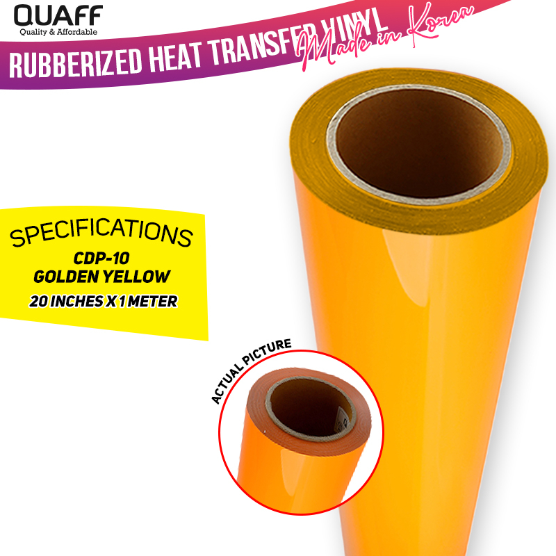 QUAFF Korea Rubberized Heat Transfer Vinyl CDP (20 inches x 1 meter ...