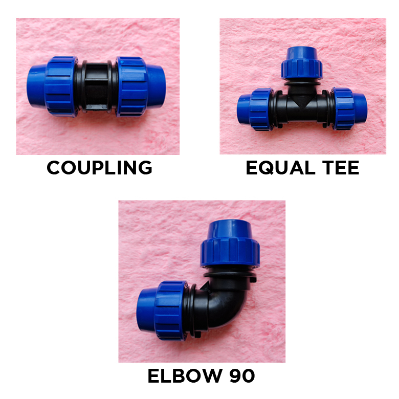 PE Compression Fittings for PE and PVC Pipes 1/2, 3/4, 1 coupling elbow tee reducer adapter ...