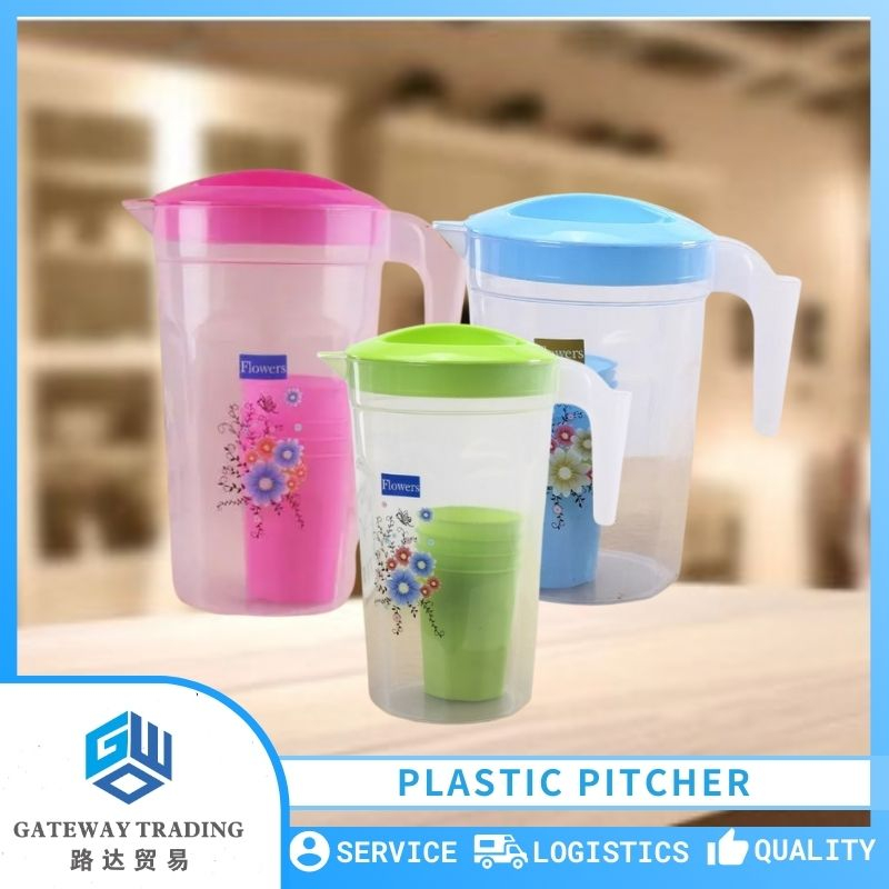 Plastic Pitcher With Free Cups Colored Plastic Pitcher Set Plastic Cup ...