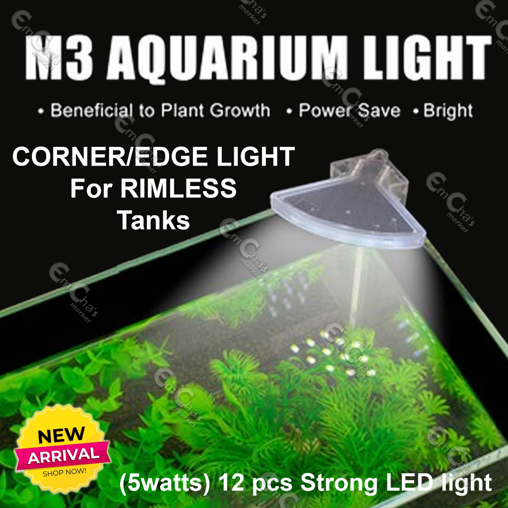 Aostye M3 Corner Light For Rimless Tanks 5Watts 12 Strong Led Lights ...