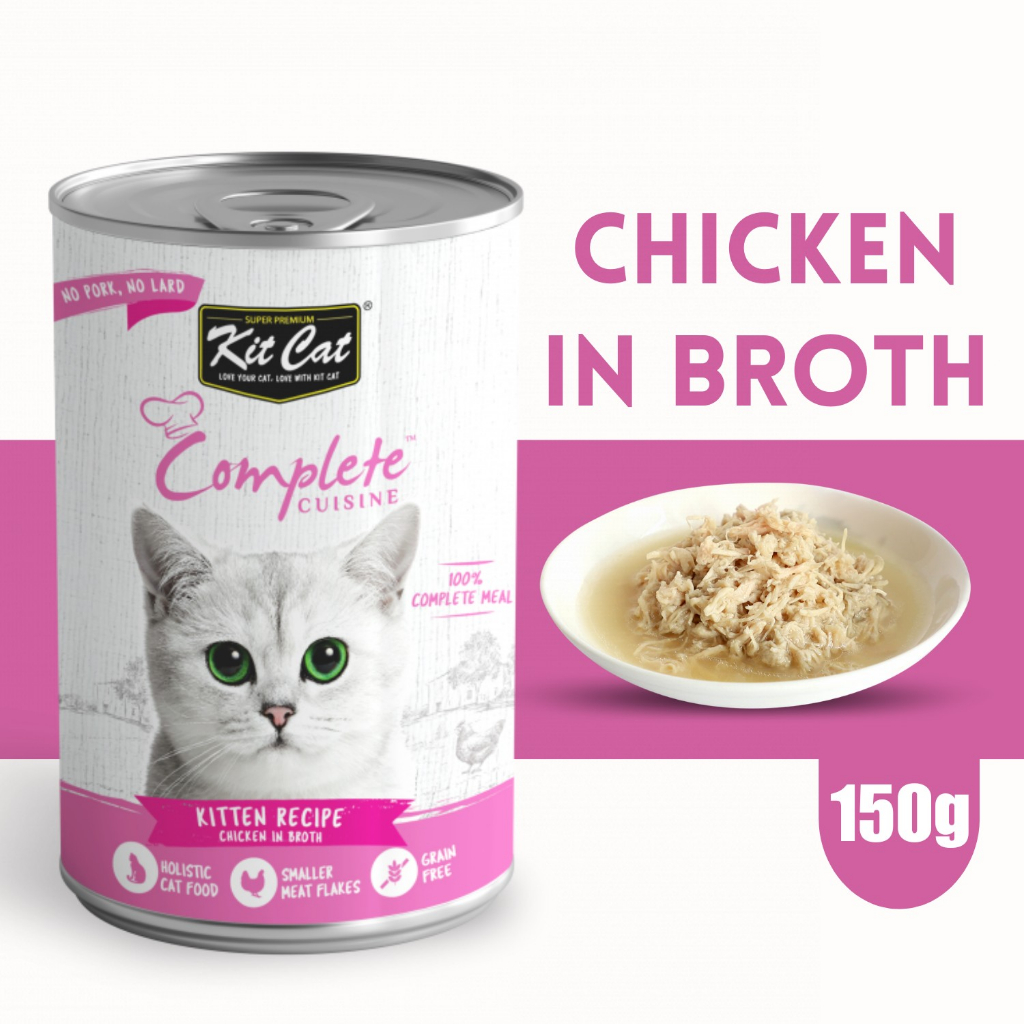 Kit Cat Complete 150g Wet Cat Food in Broth for Fussy Eaters Grain-Free ...