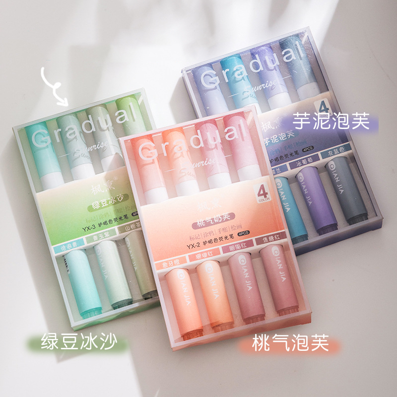 4pcs/Set Gradient color highlighter color marker pen, Highlighter ...