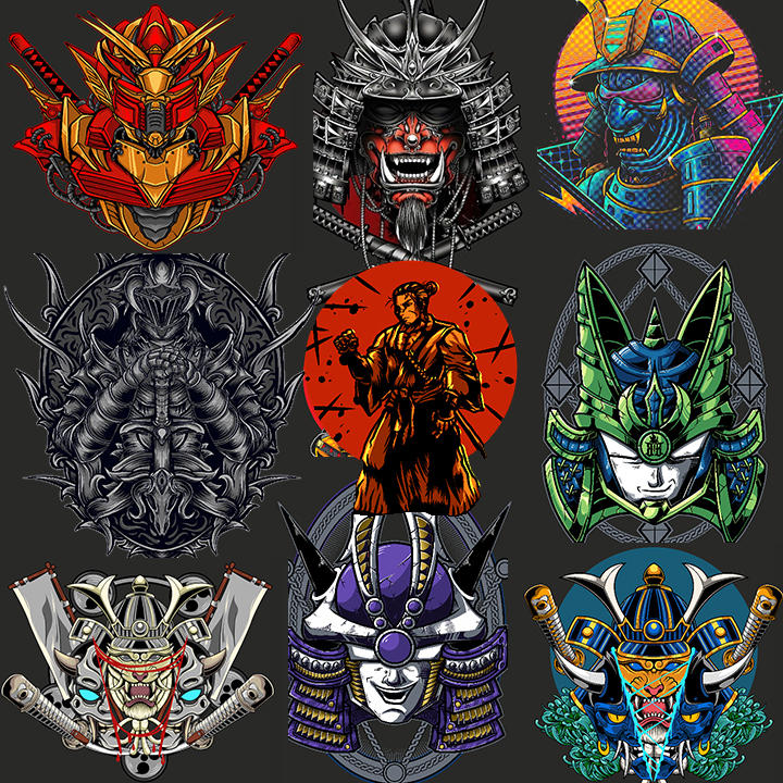 IRON ON - SAMURAI Designs ver1 Ready to Press A4 Size Transfer Film to ...
