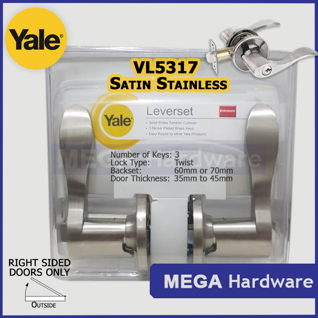 Yale Lever Type Tubular Lockset Door Knob VL5327 VL5347 VL5367 Antique ...