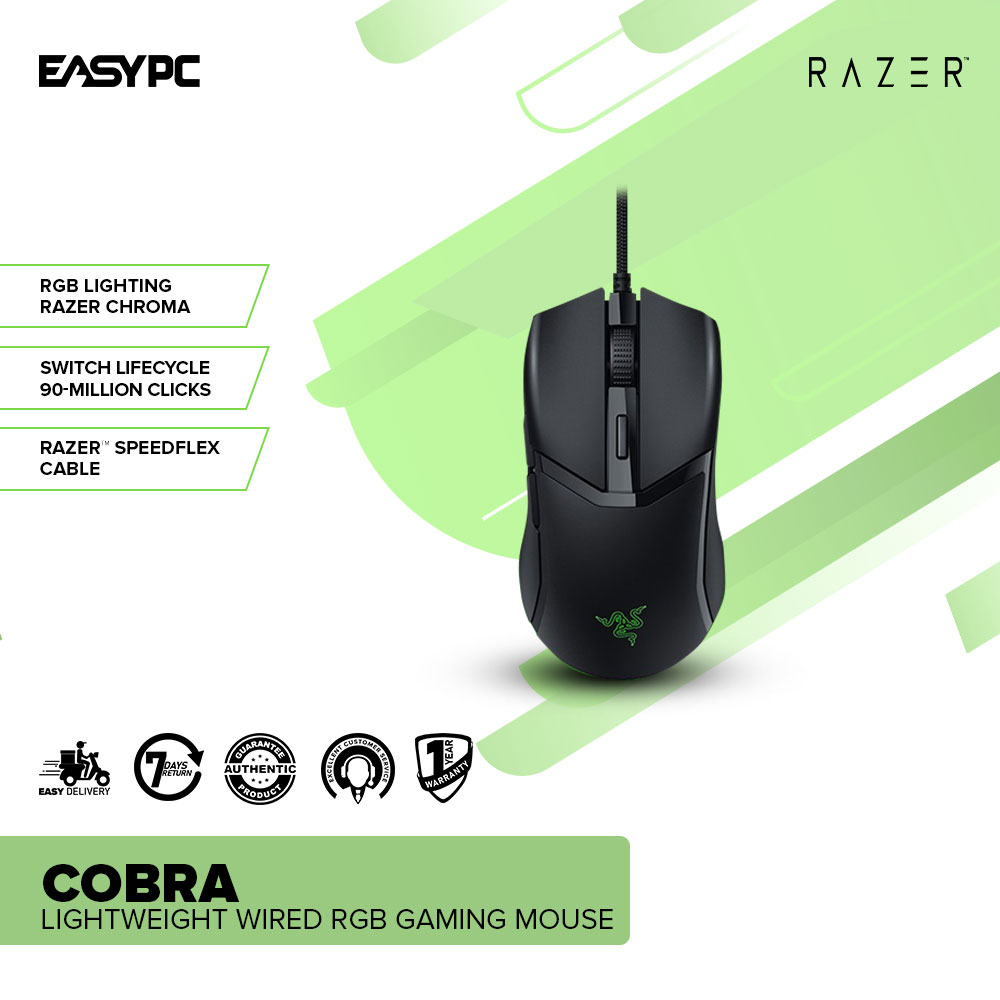 EasyPC| Razer Cobra Lightweight RGB Wired Gaming Mouse| Black | Shopee ...