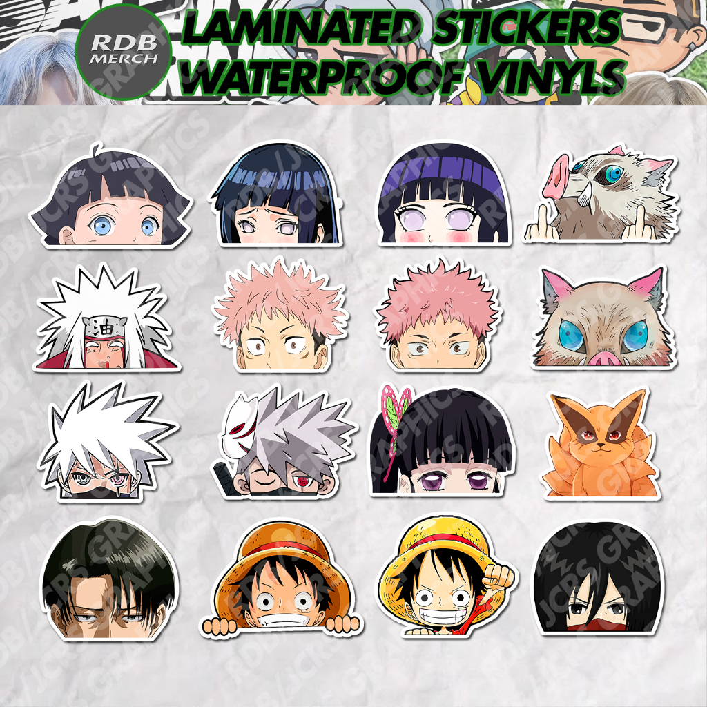 Peeker Sticker Anime - Cute Cartoon Decal Vinyl Cutout LAMINATED ...