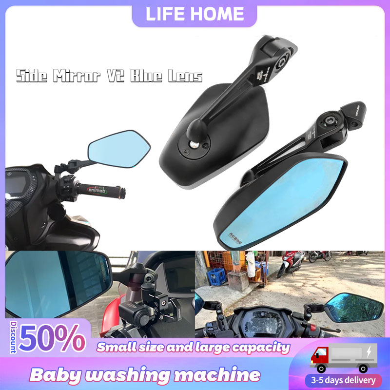 Motorcycle Street King Side Mirror V2 Blue Lens | Shopee Philippines