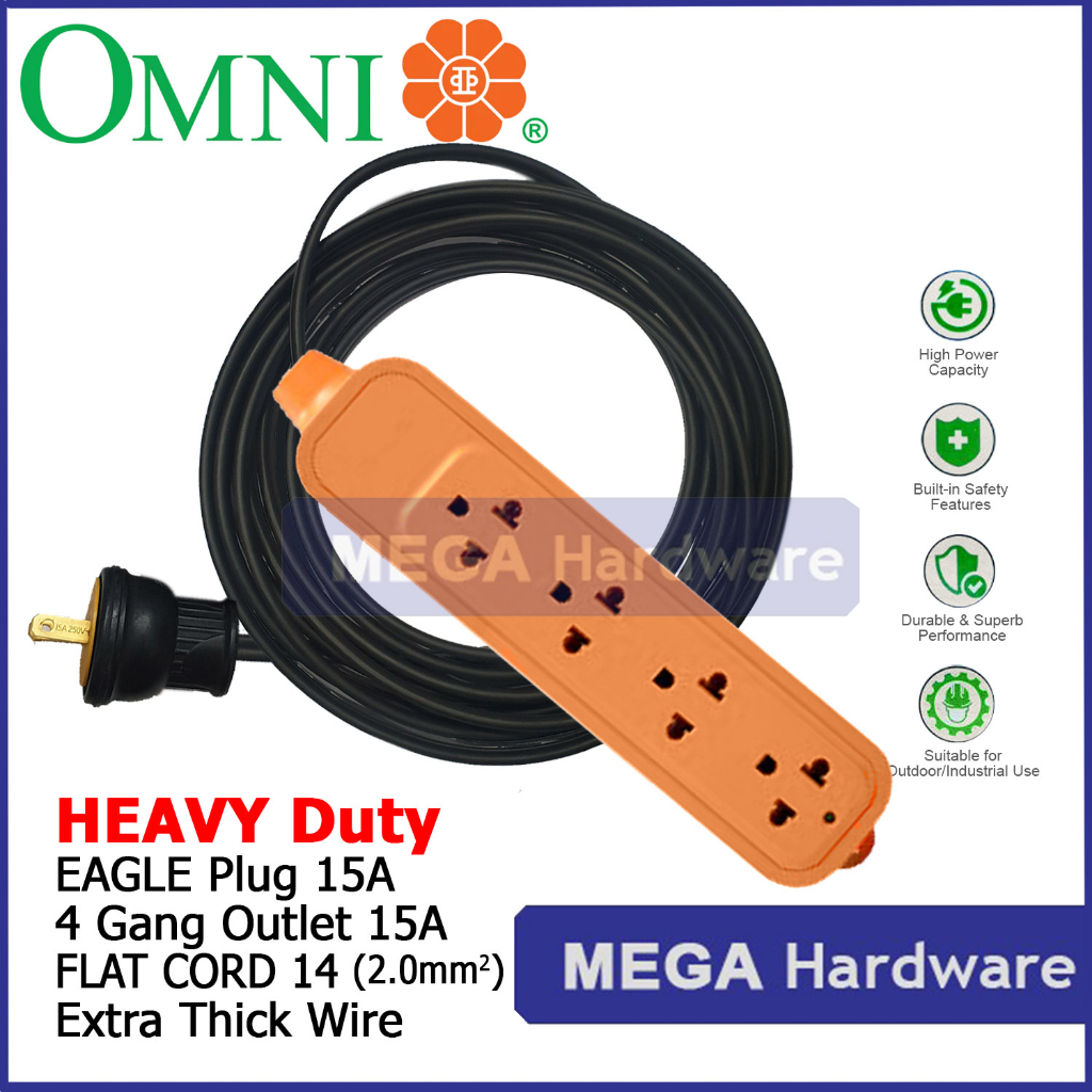 OMNI PRO Heavy Duty Surface Type Extension Outlet 30m 25m 20m 18m 15m ...