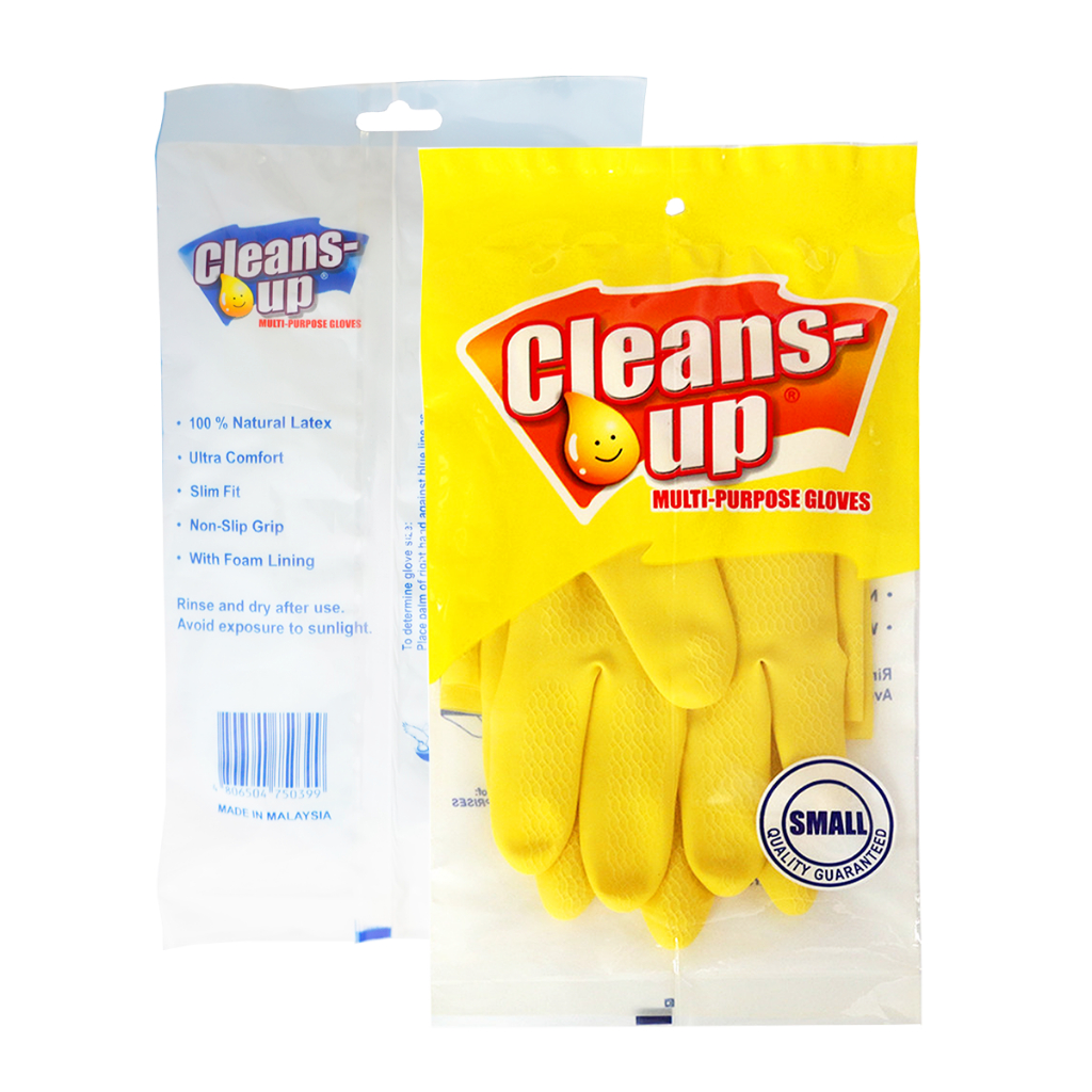 Cleans Up Multi Purpose Rubber Gloves (For Kitchen Laundry Cleaning ...