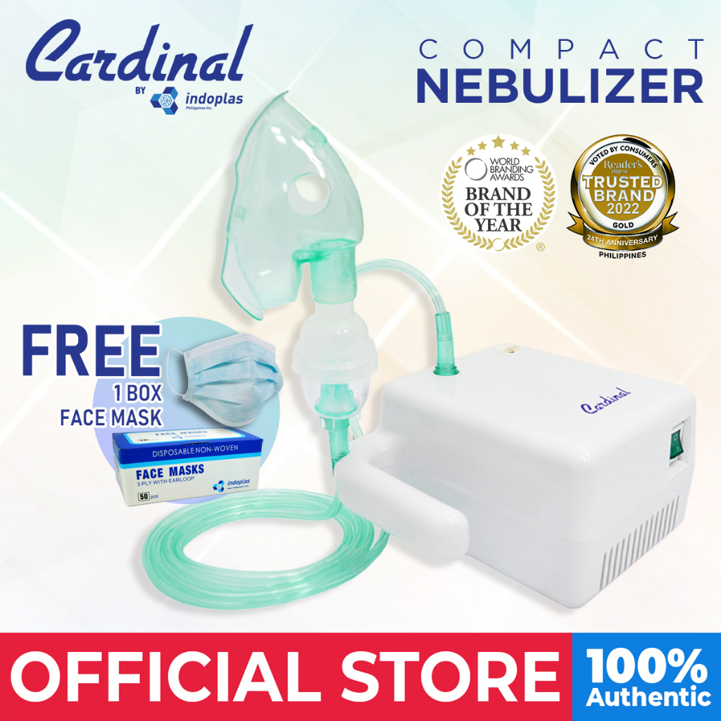 Cardinal Compact Nebulizer With 1 Box of Face Mask with Earloop ...