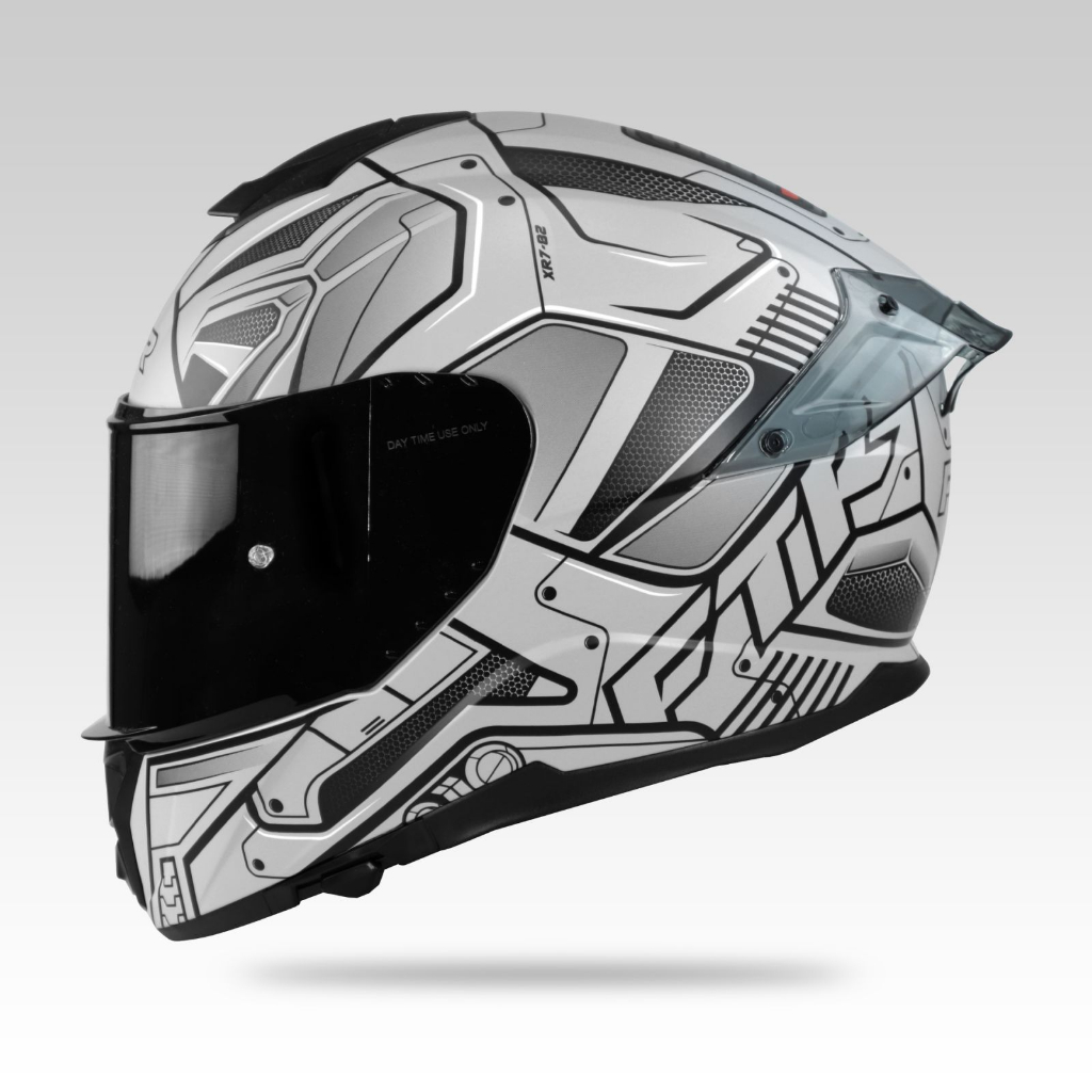 FTR Helmets XR2 Pro - XR7-82 Matte Grey Full Face Dual Visor Helmet ...
