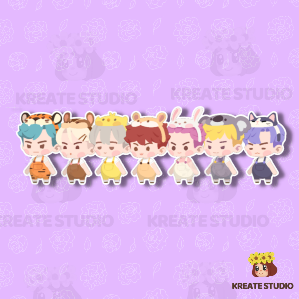 ANIMAL COSTUME BTS GROUP IN THE SEOM - Waterproof Vinyl Sticker | Matte ...