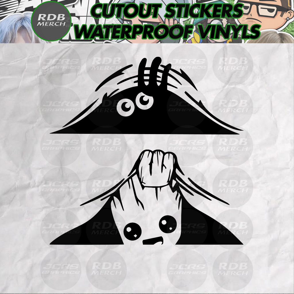 Car Stickers Peeking Monster - Cute cartoon aesthetic good for trunk ...