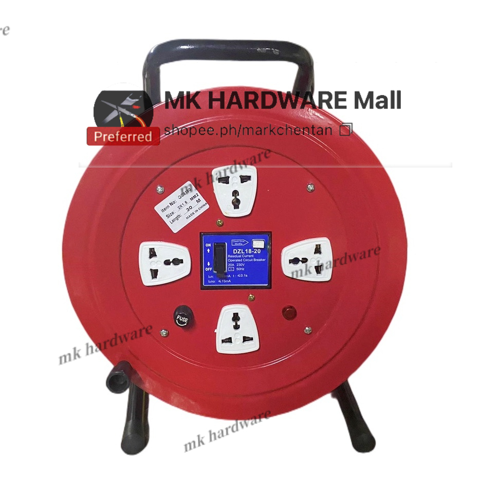 HIGH VOLTAGE UNIVERSAL OUTLET SOCKET HEAVY DUTY CABLE REEL SET C/W 20A ...