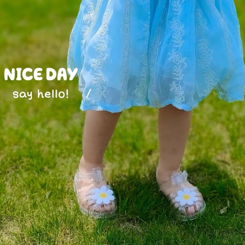 New Girl Princess Flower Sunflower Jelly shoes sandals (24-34) 2-9 ...