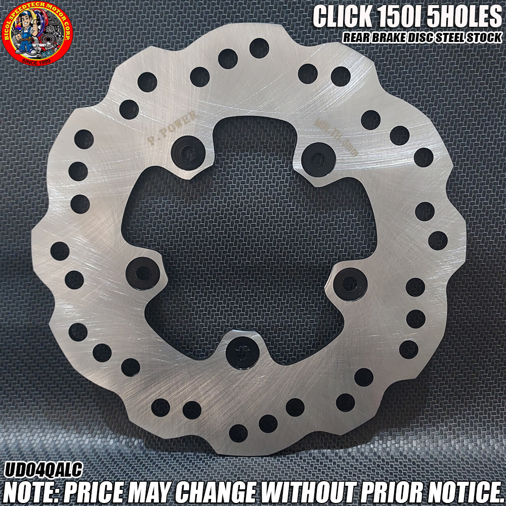 CLICK 150I 5HOLES REAR BRAKE DISC STEEL STOCK (UD04QALC) | Shopee ...