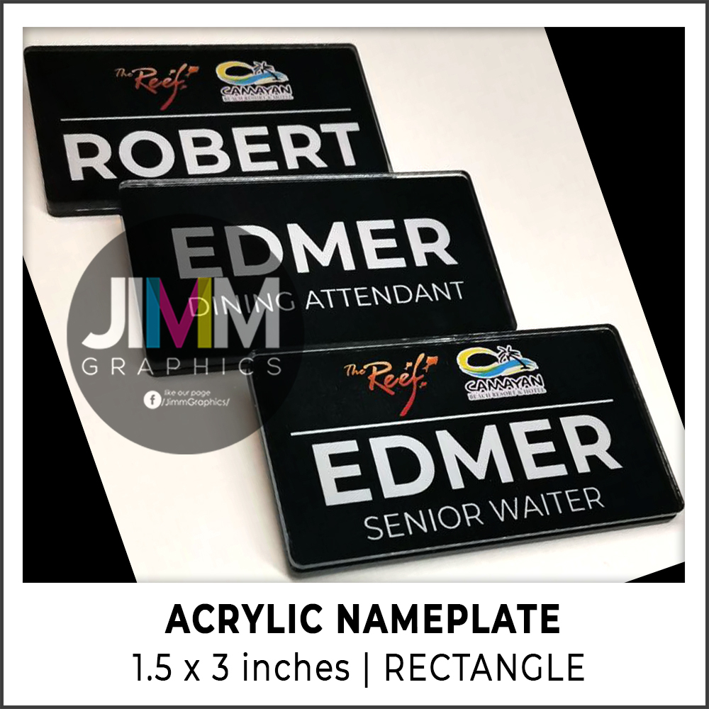 Big Size Custom Acrylic Nameplate / Name Badge / Name Tags PIN/Magnetic ...